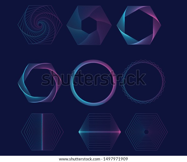 Design Hexagon Spiral Vector Lines Logo Stock Vector (Royalty Free ...