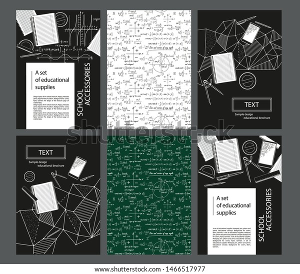Design layout of the school brochure. Pages, protractor, pen ...