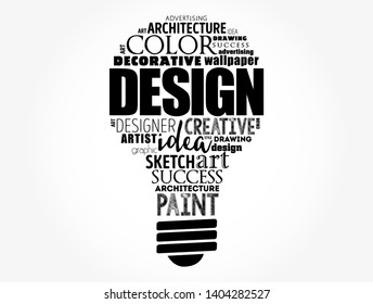 Design Light Bulb Word Cloud Collage Stock Vector (Royalty Free ...