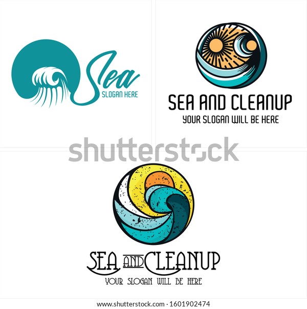 Design Logo Circle Sun Splash Wave Stock Vector (Royalty Free ...