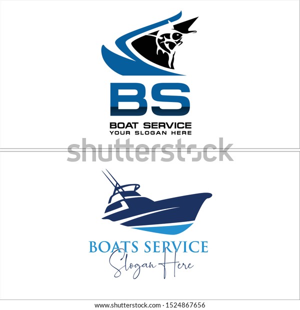 Design Logo Fish Boat Vector Suitable Stock Vector (Royalty Free ...