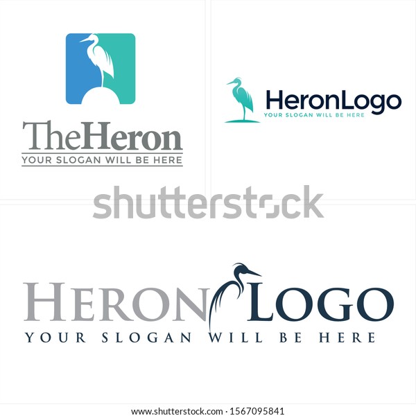 Design Logo Heron Illustration Vector Suitable Stock Vector (Royalty ...