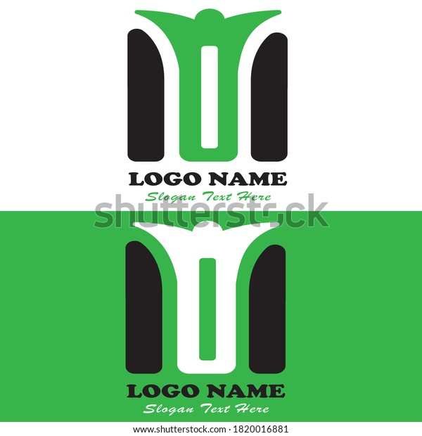 Design Logo Simple Green Black Color Stock Vector (Royalty Free ...