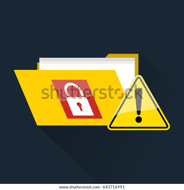 Design Logo Sticker Folder Locked Ransomware Stock Vector (Royalty Free ...