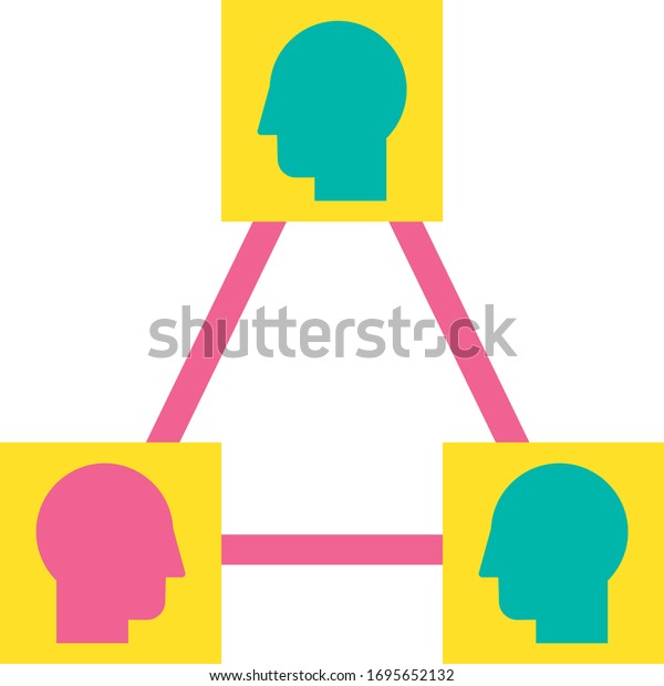 Design Love Triangle Silhouette Head Icon Stock Vector (Royalty Free ...