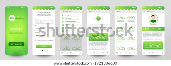 Design Mobile App Ui Ux Gui Stock Vector (Royalty Free) 1721386600
