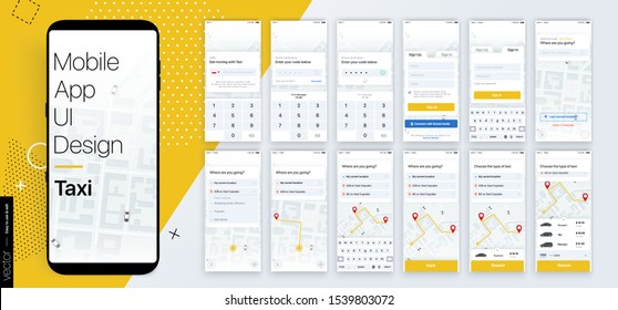 3,256 Taxi ui design Images, Stock Photos & Vectors | Shutterstock
