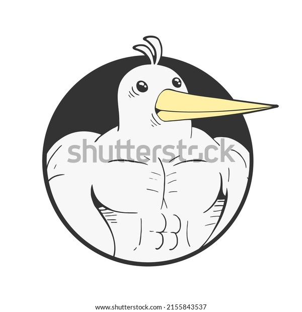 Design Muscle Bird Draw Stock Vector (Royalty Free) 2155843537 ...