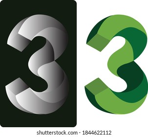 Design Number 3 Simple Logo Stock Vector (Royalty Free) 1844622112 ...