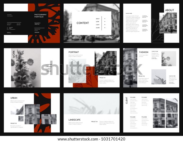 Design Photography Portfolio Vector Template Brochures Stock Vector ...