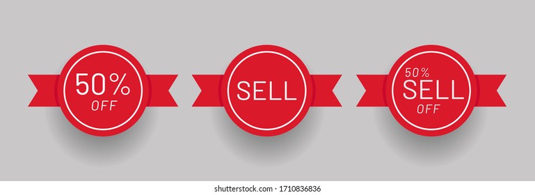 Design Red Label Promotion Vector Stock Vector (Royalty Free ...