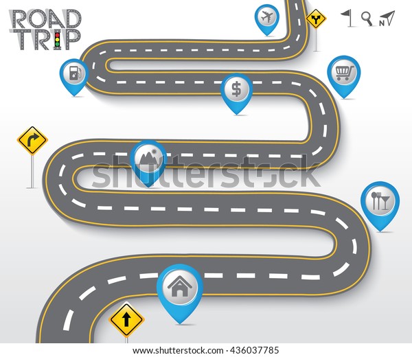Design Road Street Template Background Words Stock Vector (Royalty Free ...