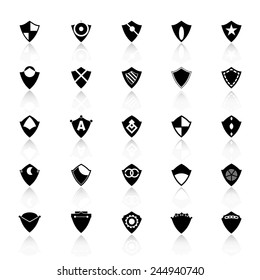 Design Shield Icons Reflect On White Stock Vector (Royalty Free ...