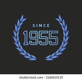Design Since 1955 Emblem Stock Vector (Royalty Free) 2160419119 ...