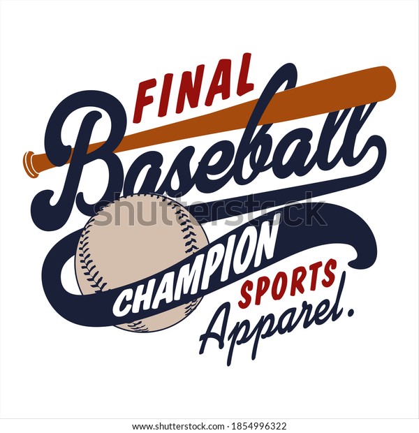 Design Sport Baseball Typography Tshirt Graphics Stock Vector (Royalty ...