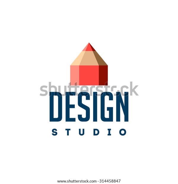 Design Studio Logo Pencil Stock Vector (Royalty Free) 314458847