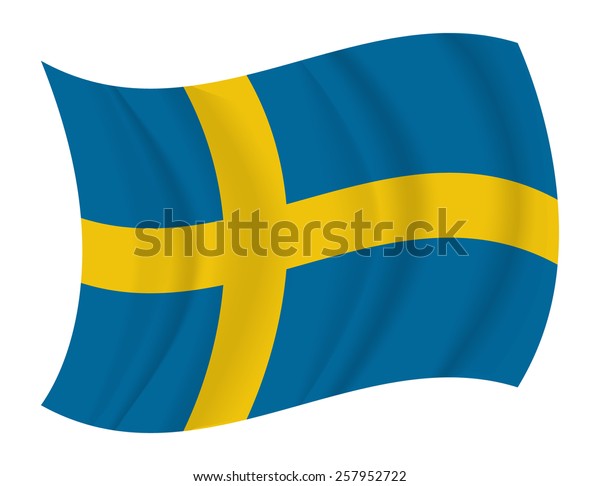 Design Sweden Flag Waving Vector Stock Vector (Royalty Free) 257952722