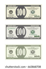 Design Template 100 Dollars Banknote Bill Stock Vector (Royalty Free ...