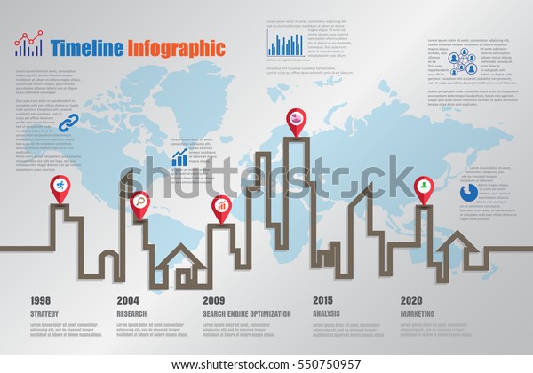Design Template Building Timeline Infographic Vector: vector de stock ...