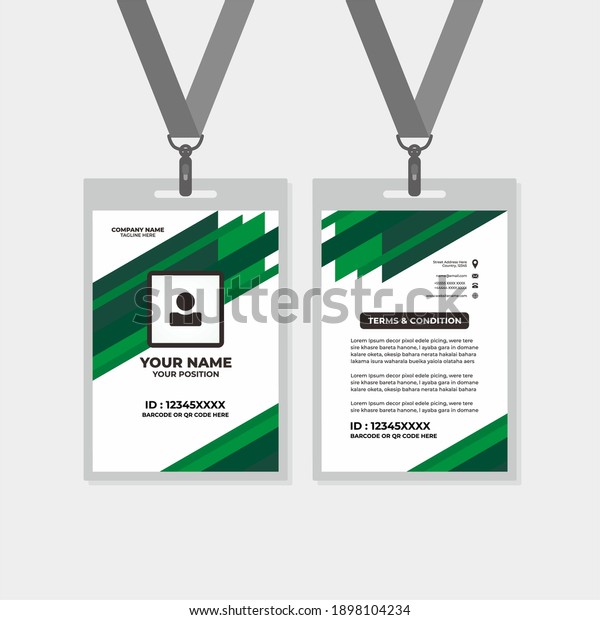 Vektor Stok Design Template Id Card Name Tag (Tanpa Royalti) 1898104234 ...