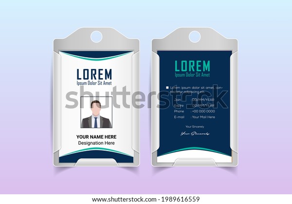Design Template Id Card Name Tag Stock Vector (Royalty Free) 1989616559