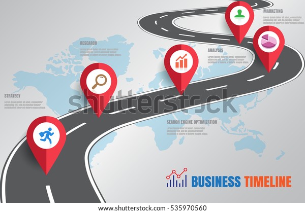 Design Template Road Map Business Timeline Stock Vector (Royalty Free ...