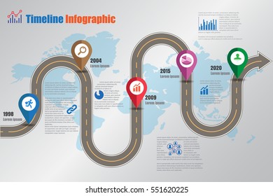 Design Template Road Map Timeline Infographic Stock Vector (Royalty ...