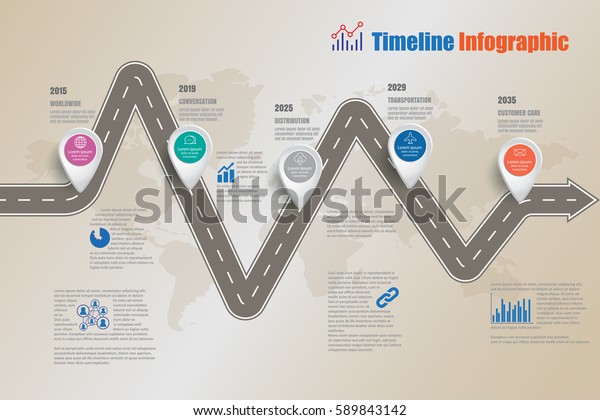 Design Template Road Map Timeline Infographic Stock Vector (Royalty ...