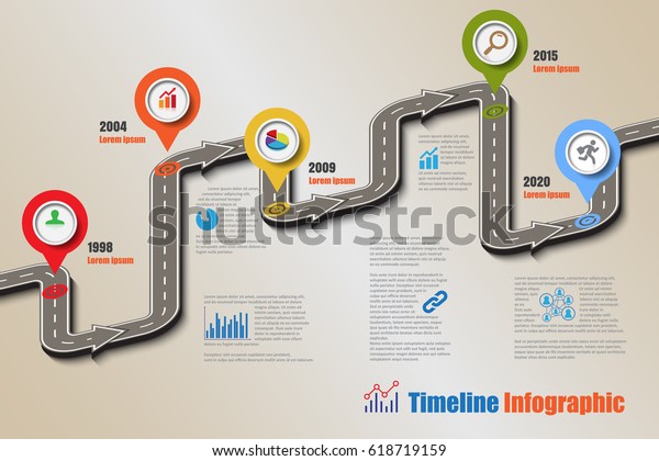 Design Template Road Map Timeline Infographic Stock Vector (Royalty ...