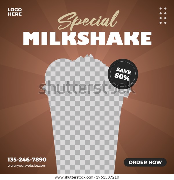 Design Templates Promotion Milkshake Products On Stock Vector (Royalty ...