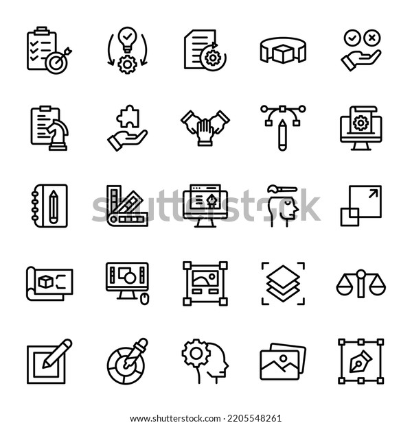 Design Thinking Icons Set Illustration Vector Stock Vector (Royalty ...