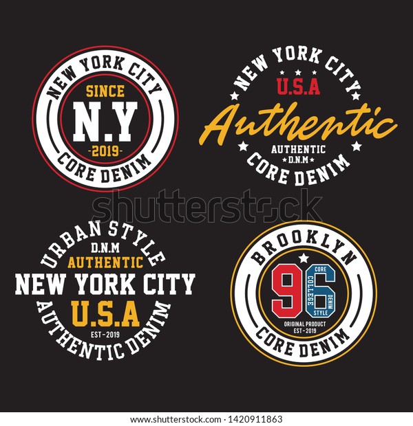 Design Typography New York Print T Stock Vector (Royalty Free) 1420911863
