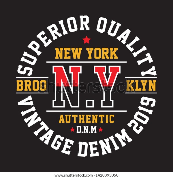Design Typography Ny Print T Shirt Stock Vector (Royalty Free) 1420395050