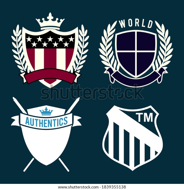 Design Vector Emblem Collection Embroidery Print Stock Vector (Royalty ...