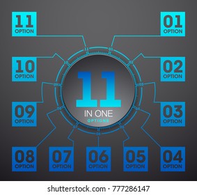 Design Vector Illustration Sign Numbers Eleven Stock Vector (Royalty ...