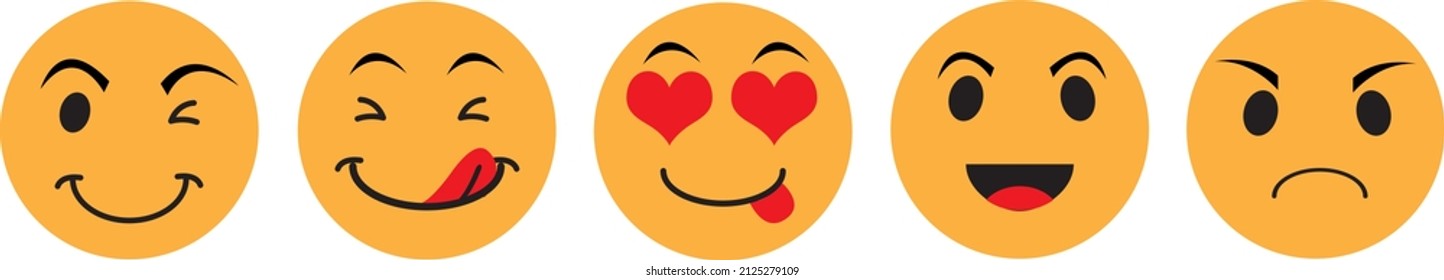 Design Vector New Modern Emoticons Set Stock Vector (Royalty Free ...