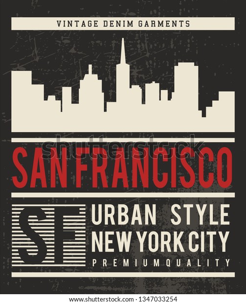 Design Vector Typography Skyline City Print Stock Vector (Royalty Free ...