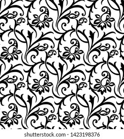 Design Wave Vector Leaves On Black Stock Vector (Royalty Free ...