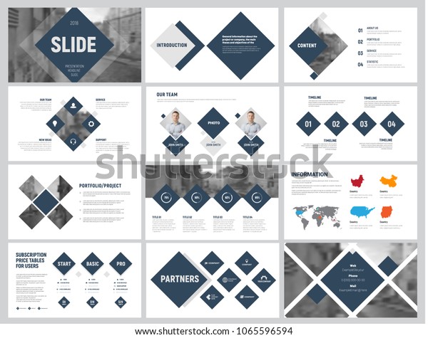 Design White Black Minimalistic Slides Presentation Stock Vector ...