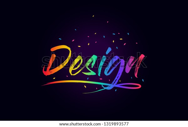 Design Word Text Handwritten Rainbow Vibrant Stock Vector (Royalty Free ...