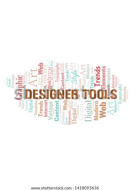 Designer Tools Word Cloud Wordcloud Made Stock Vector (Royalty Free ...