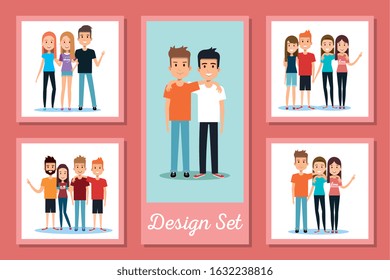 Designs Set Young People Vector Illustration Stock Vector (Royalty Free ...