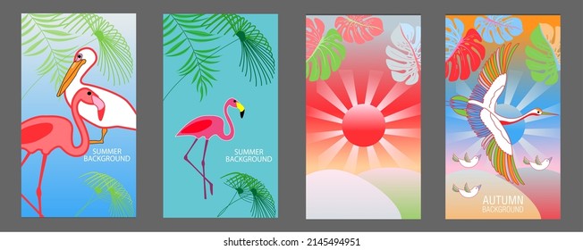 Designs Templates Summer Spring Background Seasons Stock Vector ...