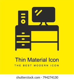 Desk Bright Yellow Material Minimal Icon Stock Vector (Royalty Free ...
