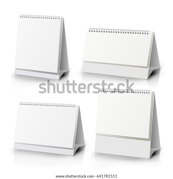 Desk Calendar Set Realistic Standing Blank Stock Vector (Royalty Free ...