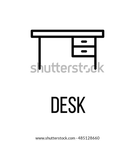 Desk Icon Logo Modern Line Style Stock Vector (Royalty Free) 485128660 ...