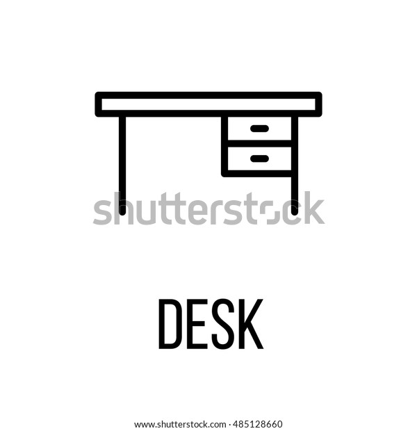 Desk Icon Logo Modern Line Style Stock Vector (Royalty Free) 485128660