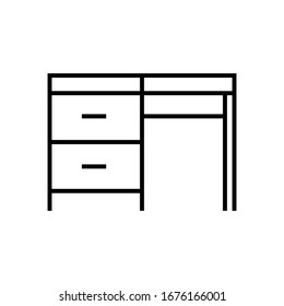 Desk Icon Outline Style Vector Your Stock Vector (Royalty Free ...