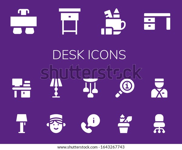Desk Icon Set 14 Filled Desk Stock Vector (Royalty Free) 1643267743 ...