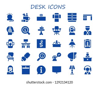 Desk Icon Set 30 Filled Desk Stock Vector (Royalty Free) 1292134120